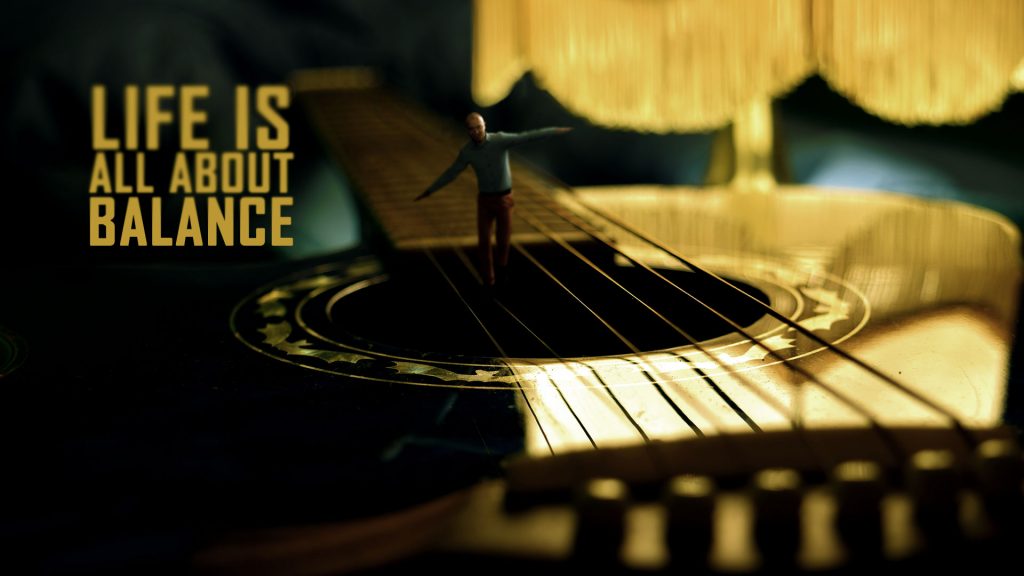 Life Is All About Balance. Motivational Quote. Surreal Photo Manipulation.