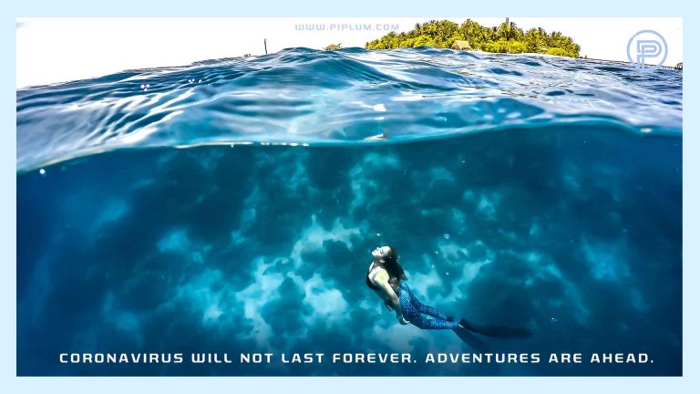 Face Covid-19 With A Smile. Inspirational Coronavirus Quotes. Be Positive!