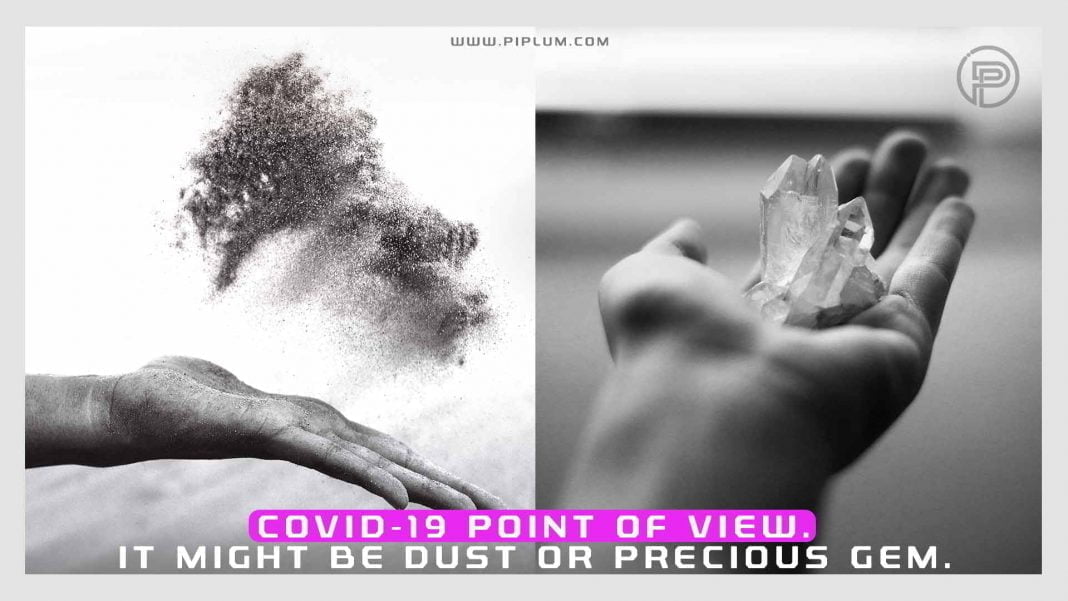 Face Covid-19 With A Smile. Inspirational Coronavirus Quotes. Be Positive!