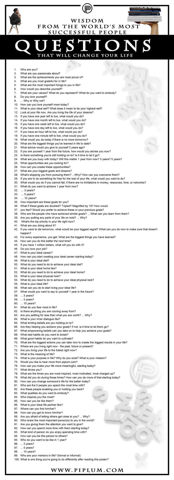 Enhance Your Intrinsic Motivation. Core Life-changing Questions. [Poster]