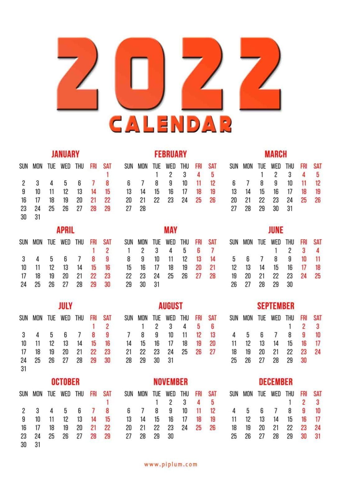 Free 2022 Calendar! Printable and Download Ready!